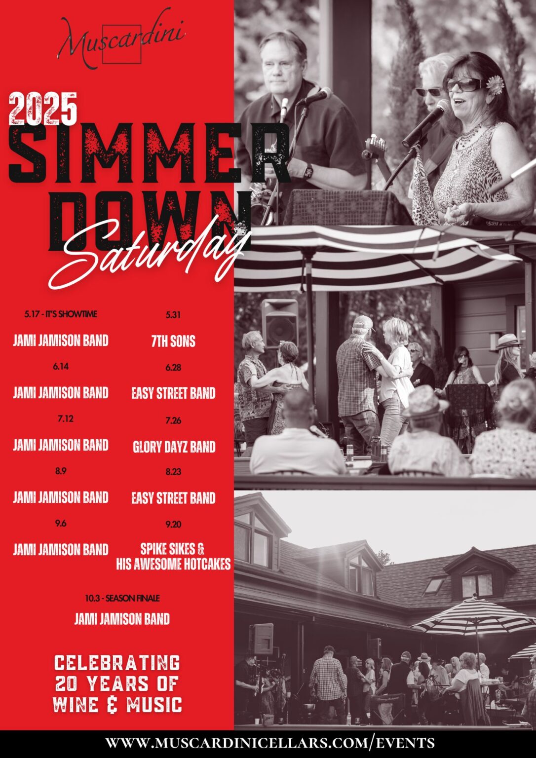 Simmer Down Saturday Live Music Series 2025 - Muscardini Cellars